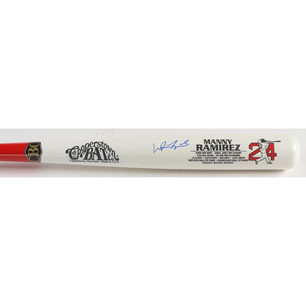 Manny Ramirez Signed Cooperstown Career Stat Commemorative Baseball Bat ...