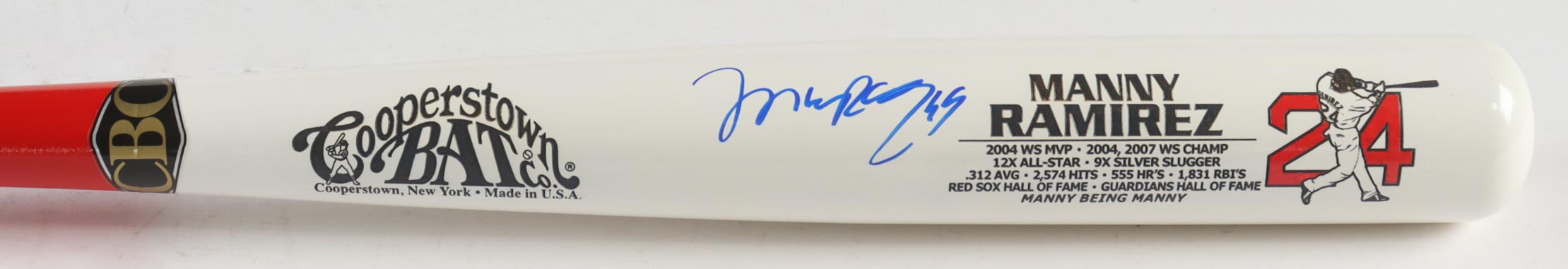 Manny Ramirez Signed Cooperstown Career Stat Commemorative Baseball Bat ...