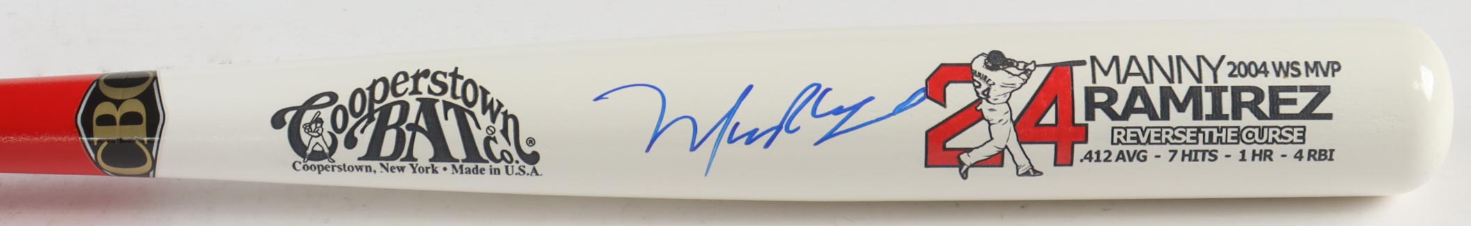 Manny Ramirez Signed Cooperstown "Reverse The Curse" 2004 WS MVP ...