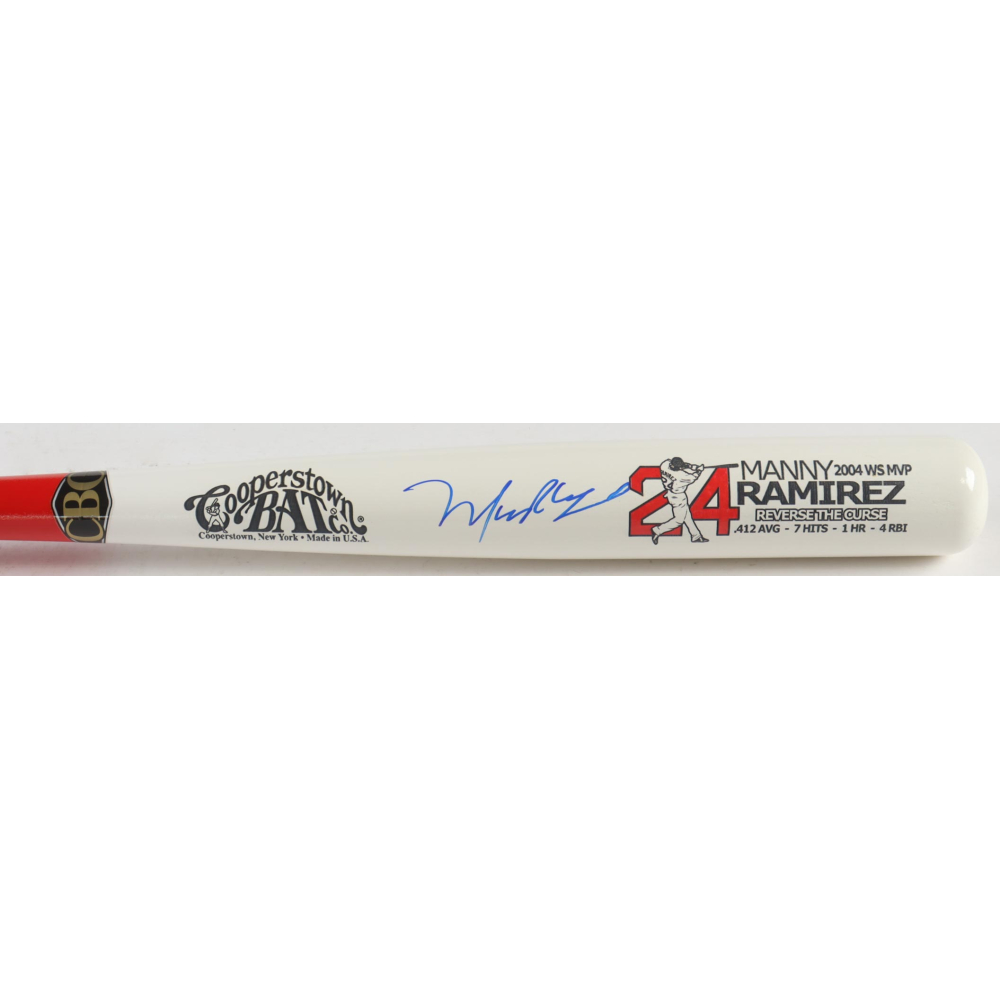 Manny Ramirez Signed Cooperstown "Reverse The Curse" 2004 WS MVP ...