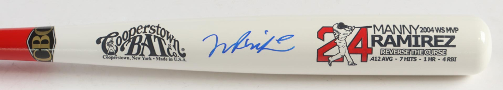 Manny Ramirez Signed Cooperstown "Reverse The Curse" 2004 WS MVP ...