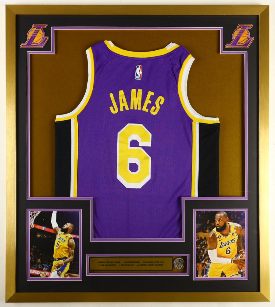 LeBron James Custom Framed Jersey Display With 2020 LE Championship Pin ...