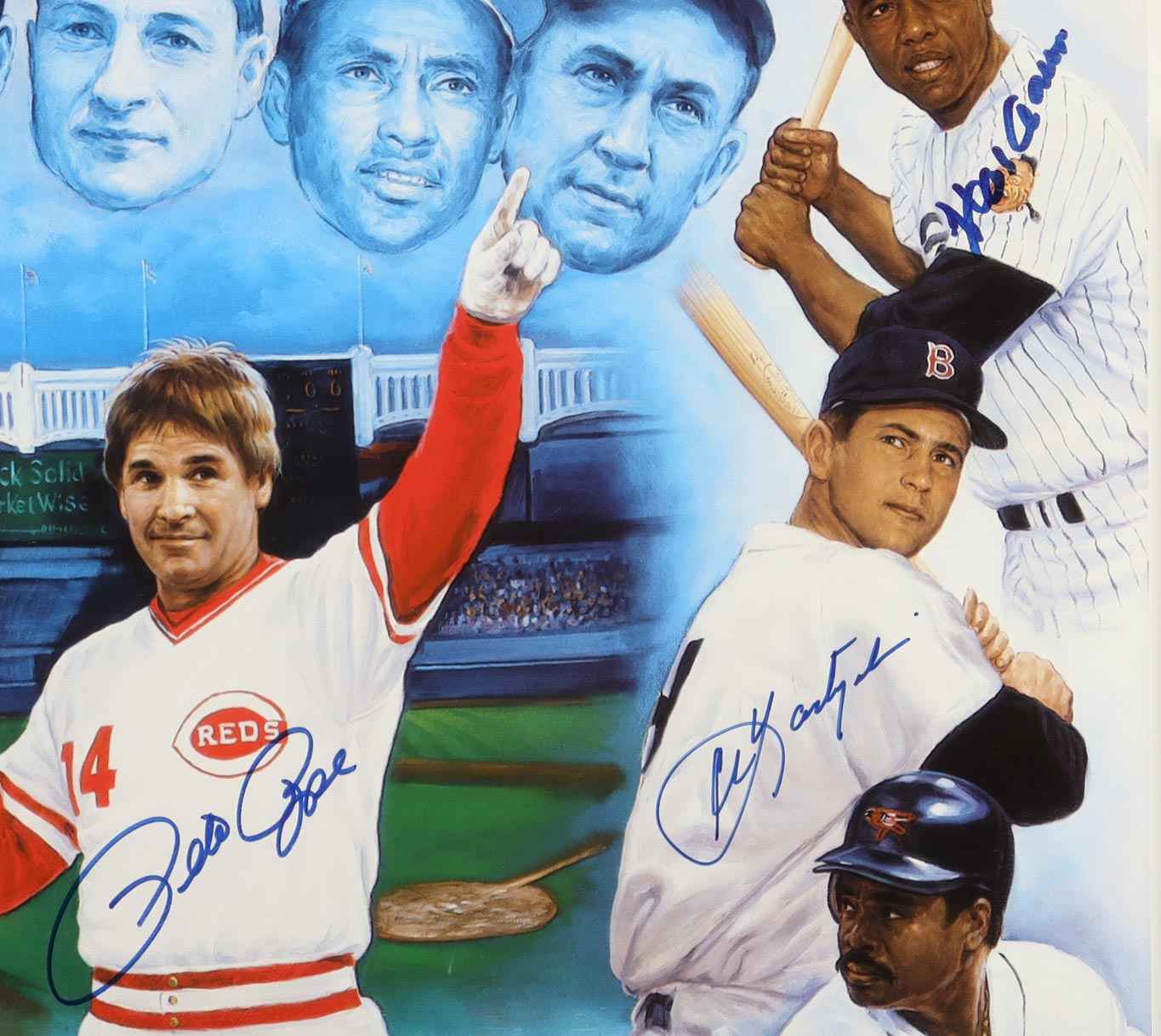 3000 Hit Club Custom Framed Lithograph Display Signed By (13) With Stan ...