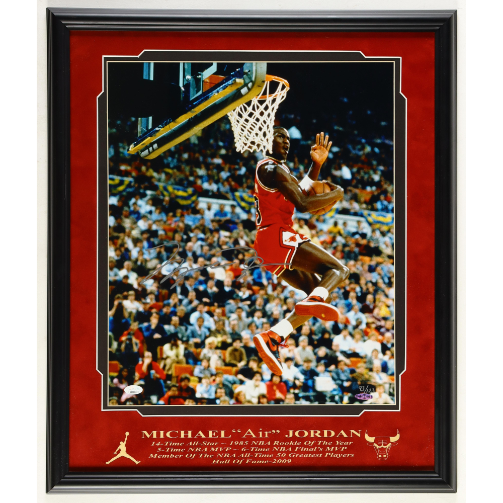 Michael Jordan Signed LE Bulls Custom Framed Photo Display #93/123 (UDA & JSA) | Pristine Auction