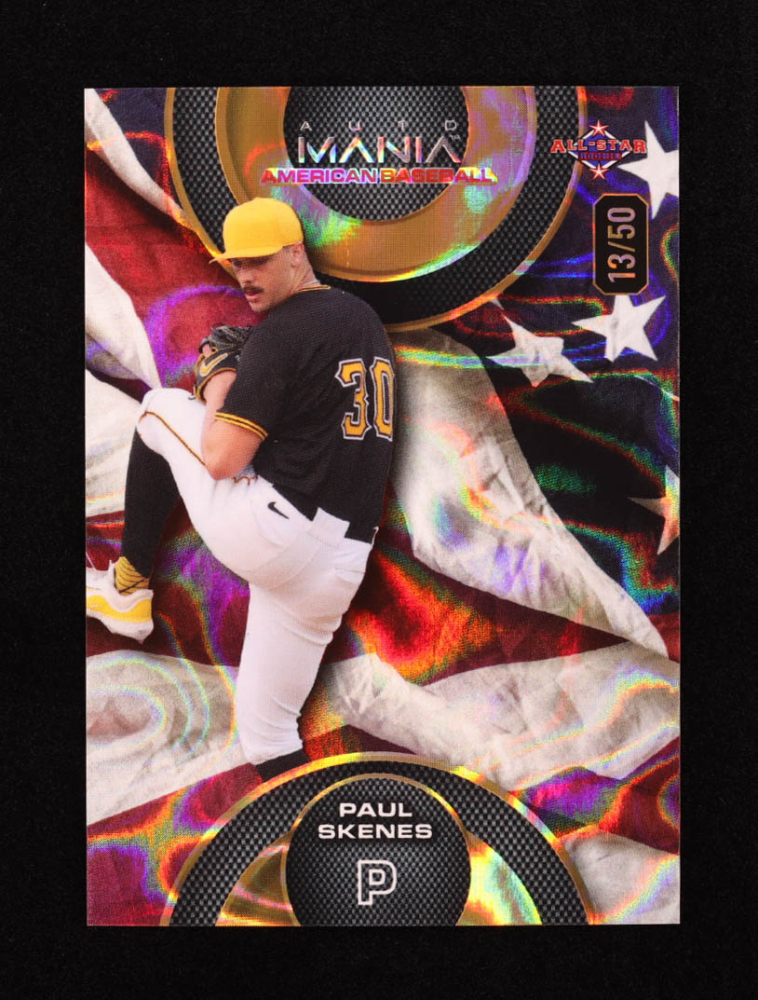 Paul Skenes 2024 Wild Card Auto Mania American Baseball Flag Lava # ...