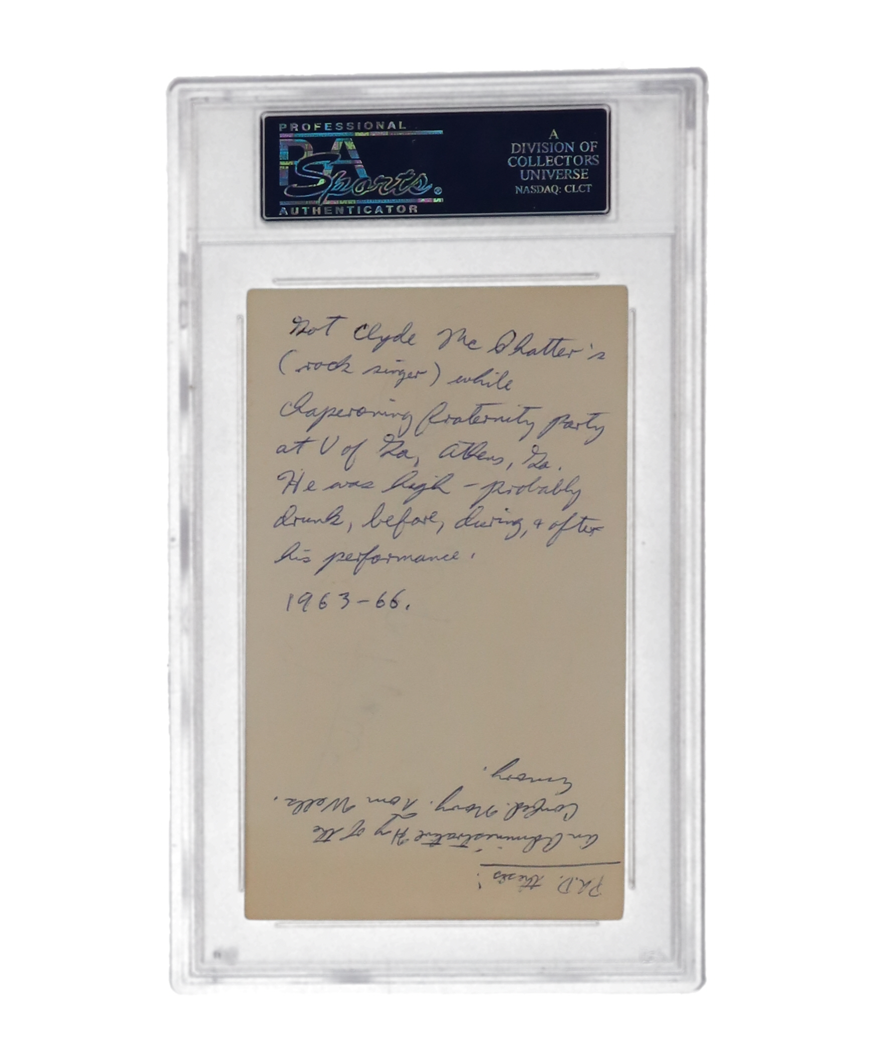 Clyde McPhatter Signed Index Card Inscribed "Best Wish" (PSA ...