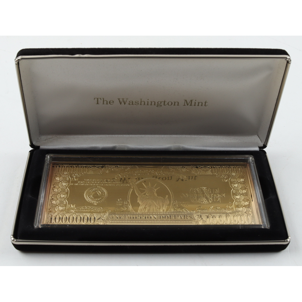 Washington Mint 2003 One Million Dollars Bill 4 Troy oz .999 Silver Bar ...
