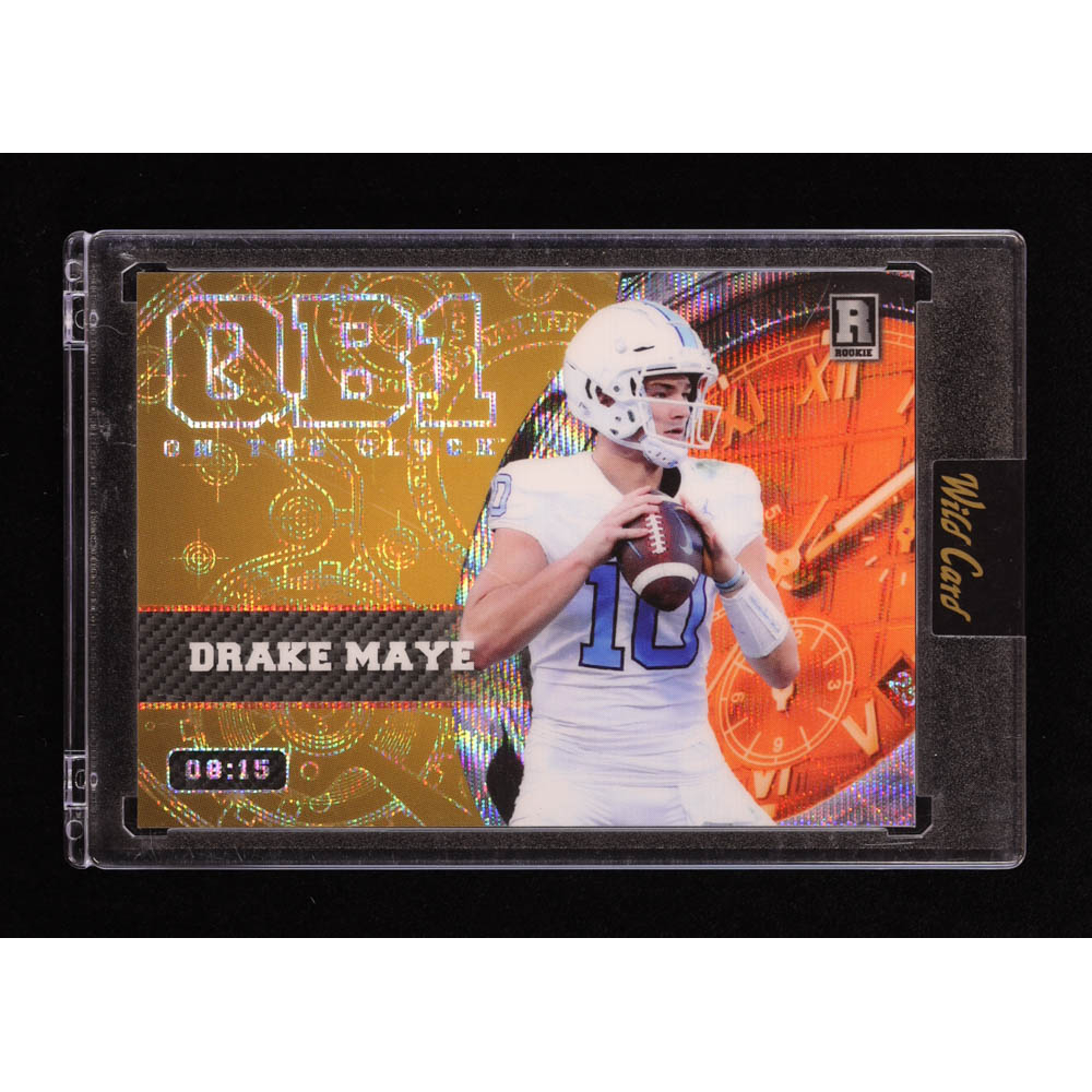 Drake Maye 2023 Wild Card QB1 On the Clock Wave Gold Orange #OCWDM2 RC ...