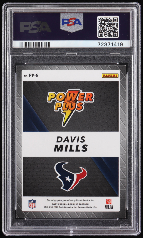 Davis Mills 2022 Donruss Power Plus Autographs #9 #91/99 (PSA 9 ...