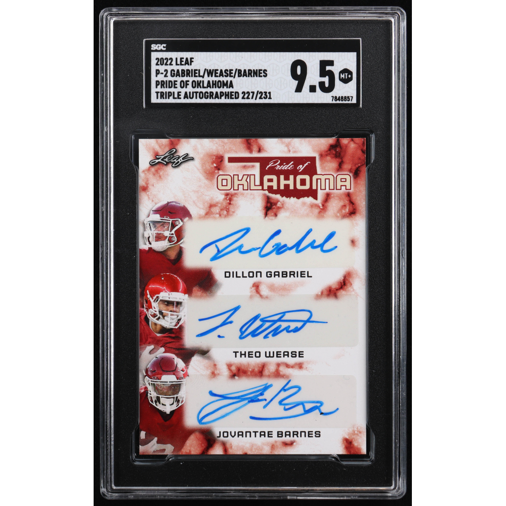 Dillon Gabriel / Theo Wease / Jovantae Barnes 2022 Leaf Pride of ...