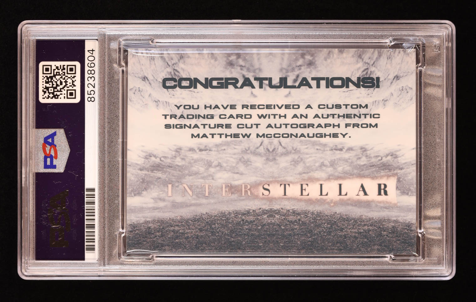 Matthew McConaughey Signed "Interstellar" Custom Trading Card (PSA ...