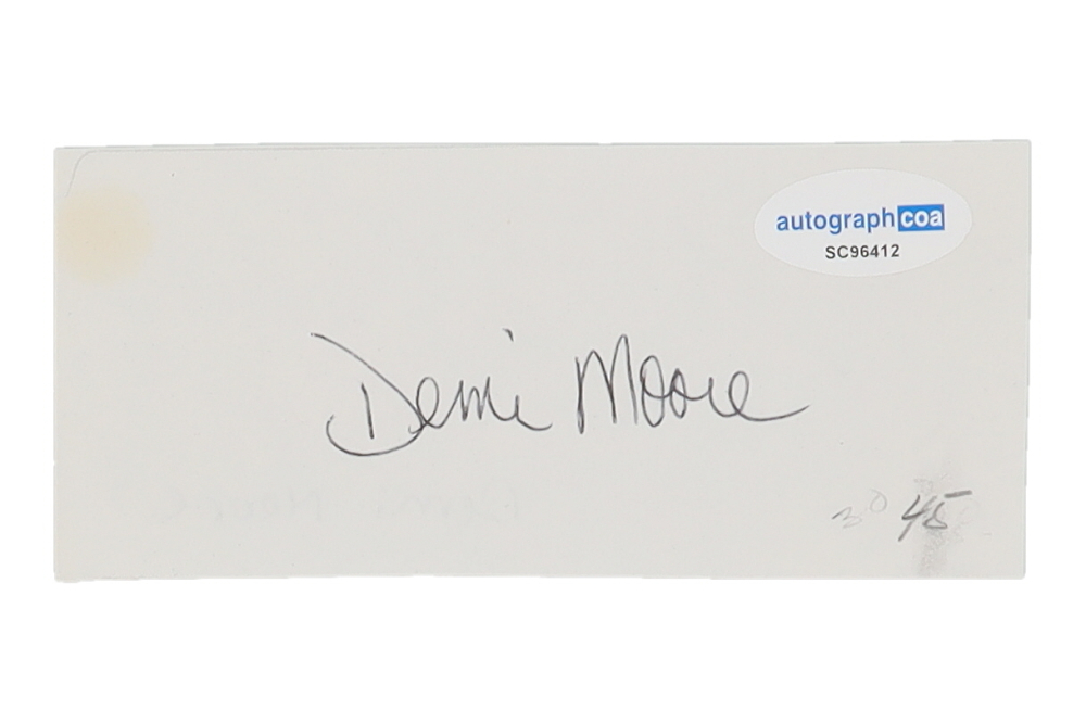 Demi Moore Signed 2x4.5 Cut (AutographCOA) | Pristine Auction