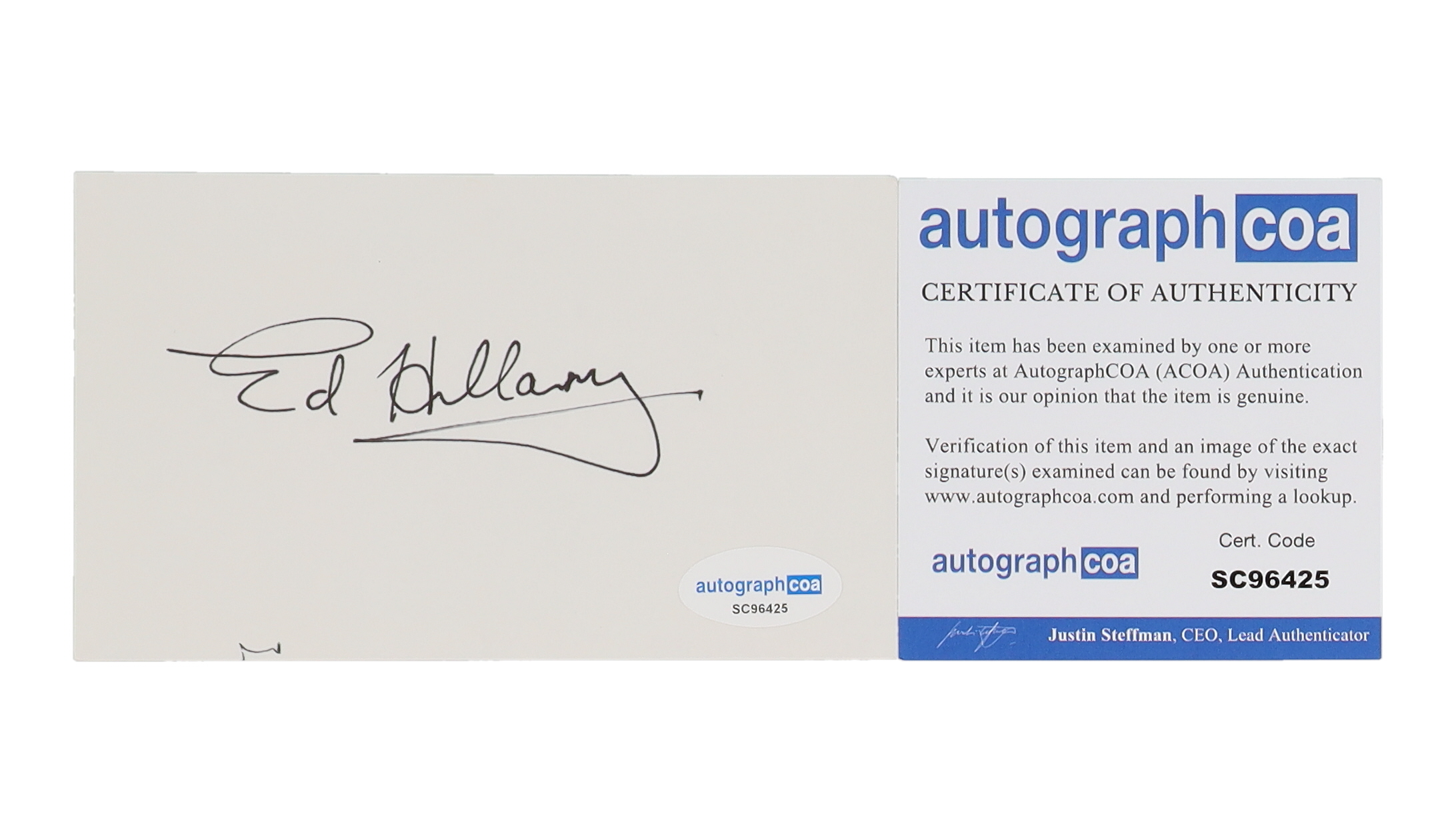 Edmund Hillary Signed 3x5 Index Card (ACOA) | Pristine Auction