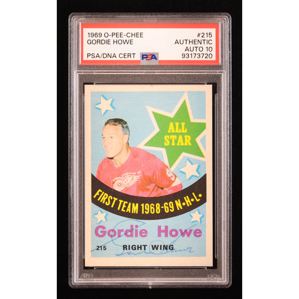 Gordie Howe Signed 1969-70 O-Pee-Chee #215 AS (PSA | Autograph Grade 10 ...