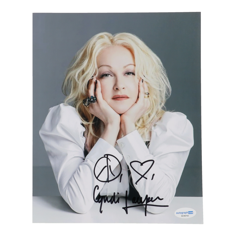Cyndi Lauper Signed 8x10 Photo With Hand Drawn Sketch (AutographCOA ...