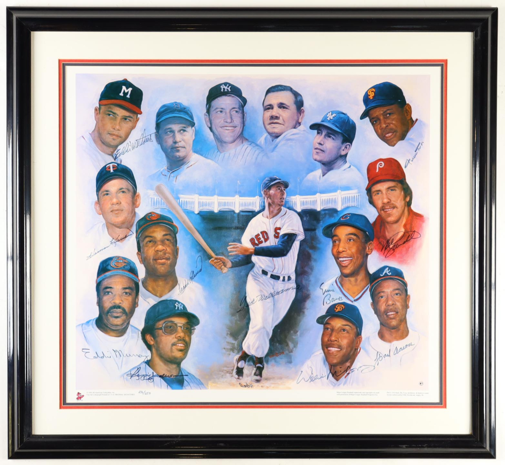 "500 Home Run Club" Custom Framed Poster Print Signed By (11) with ...