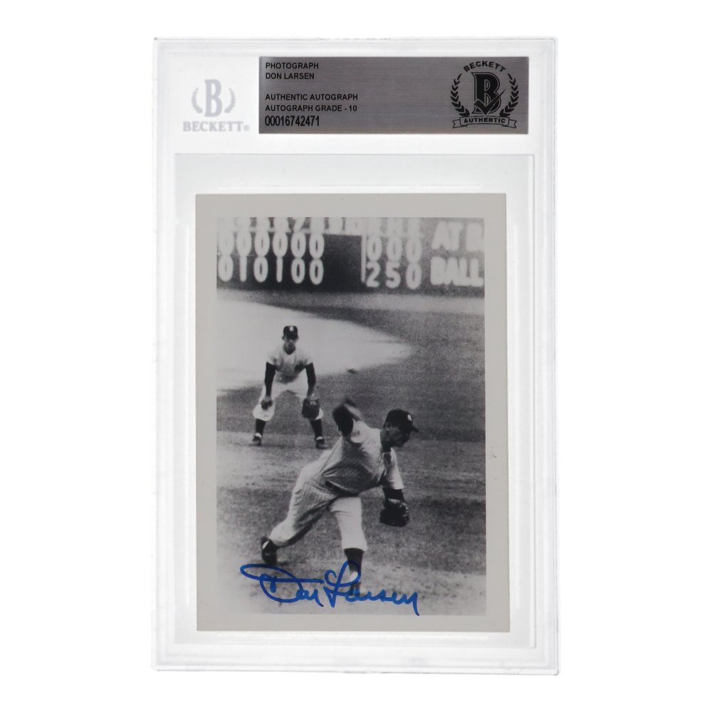Don Larsen Signed Yankees 3.5x5 Photo (BAS) | Pristine Auction