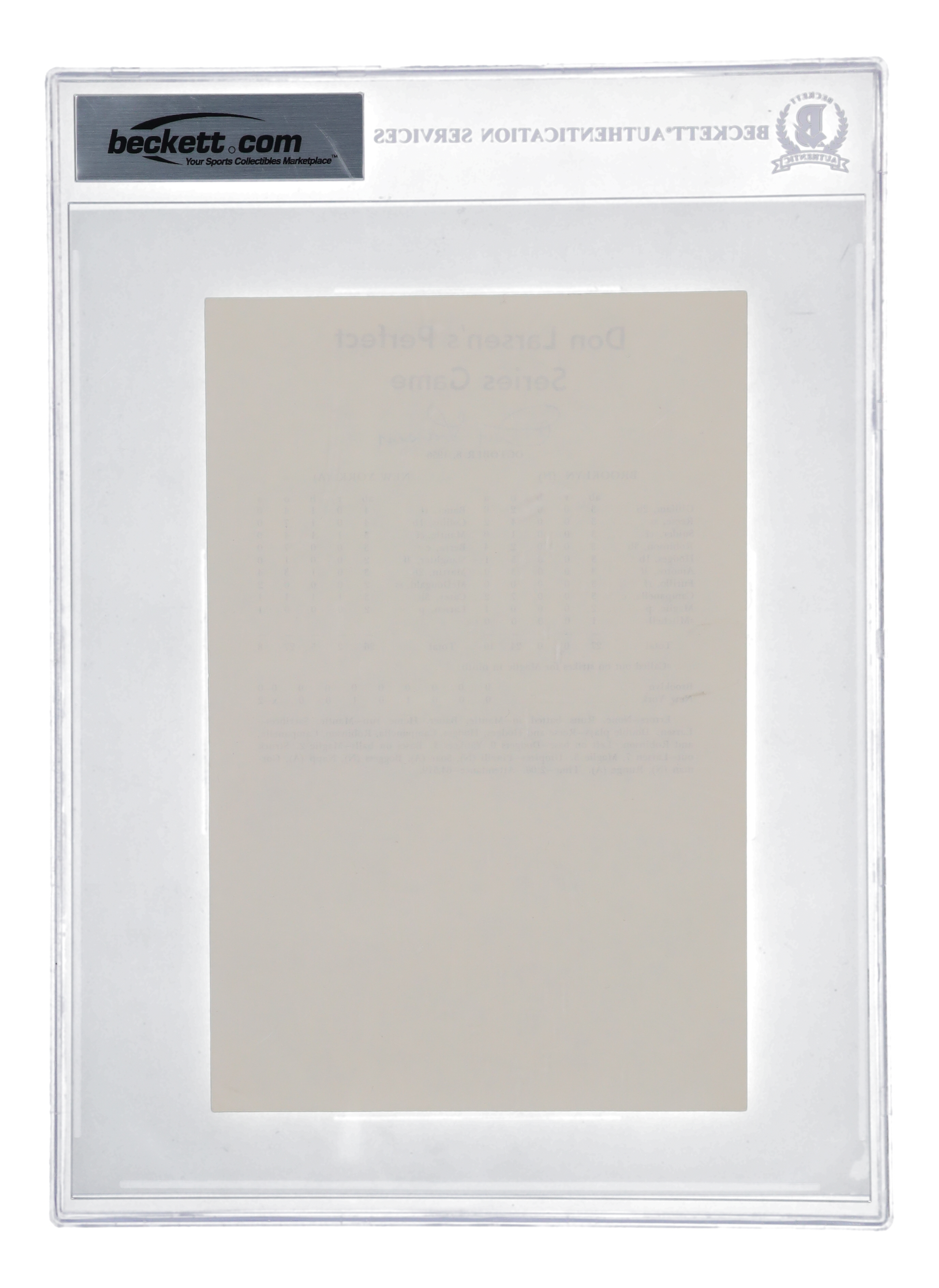 Don Larsen Signed 1956 World Series Perfect Game Score Document Sheet ...