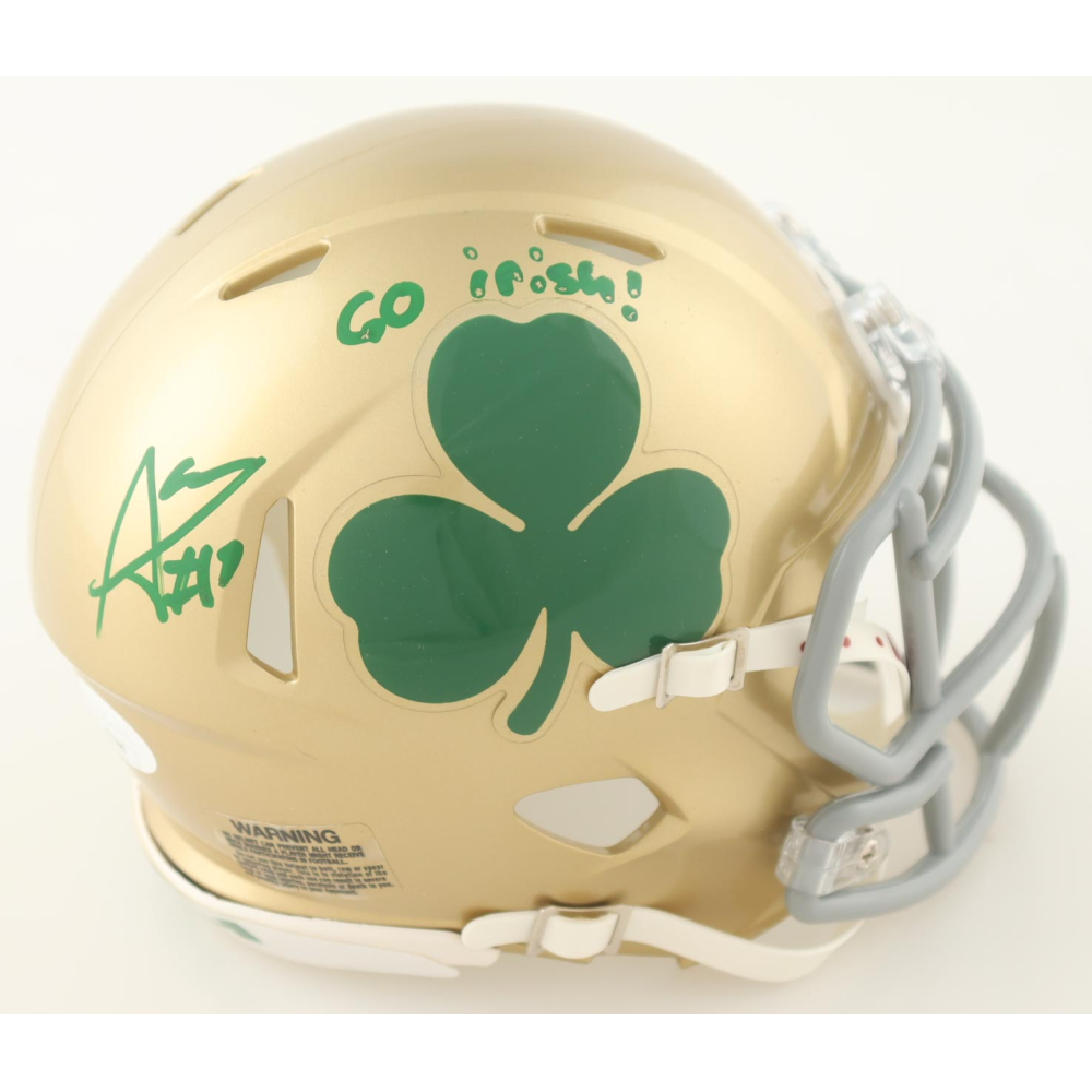 Audric Estime Signed Notre Dame Fighting Irish Speed Mini Helmet ...