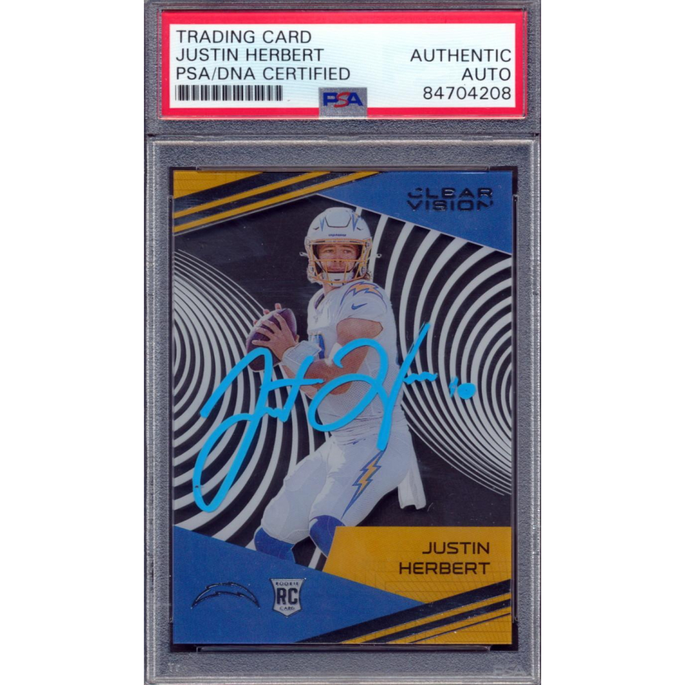 Justin Herbert Signed 2020 Panini Clear Vision Rookies #3 (PSA ...