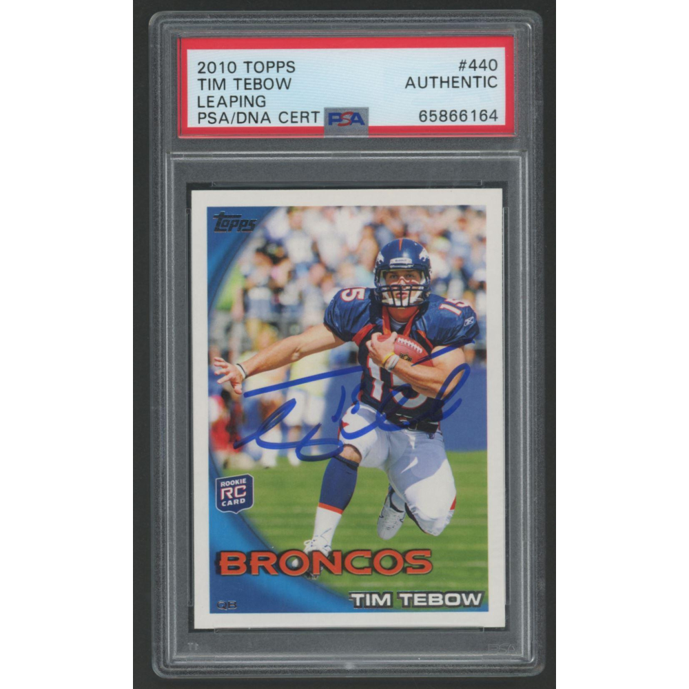 Tim Tebow Signed 2010 Topps #440A RC (PSA) | Pristine Auction