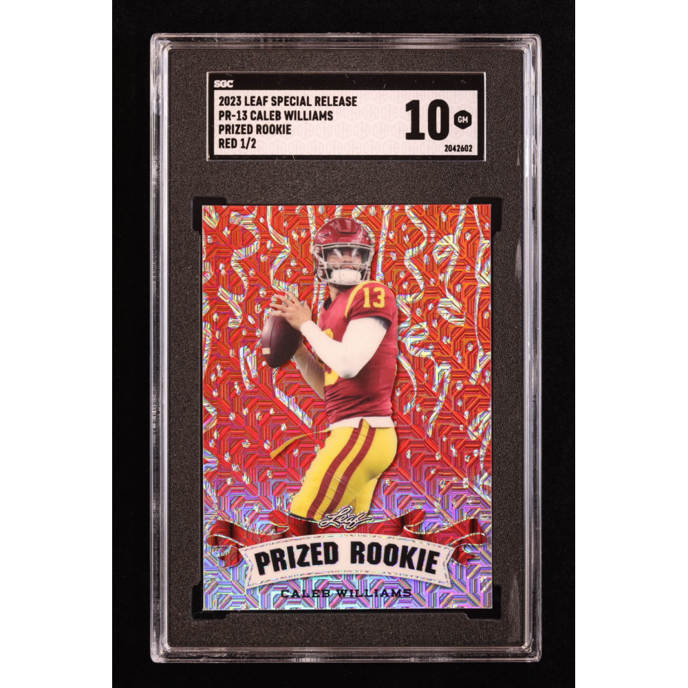 Caleb Williams 2023 Leaf Metal Special Release Prized Rookie Mojo Red # ...