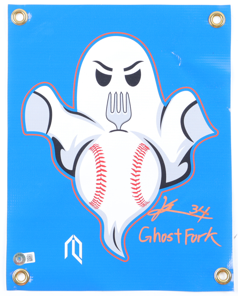 Kodai Senga Signed Mets "Ghost Forkball" 11x14 Flag Inscribed "Ghost ...