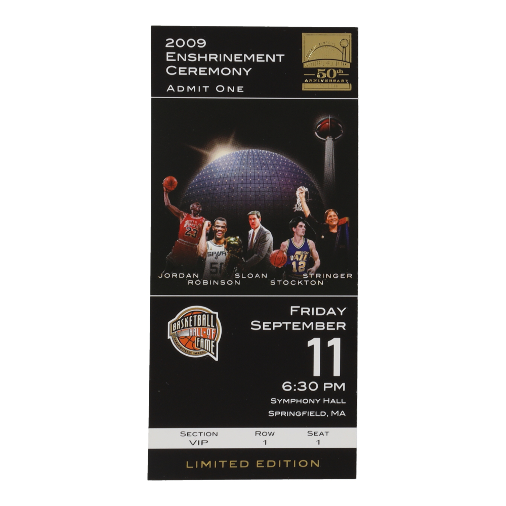 2009 Enshrinement Basketball Hall of Fame Ceremony VIP Ticket ...