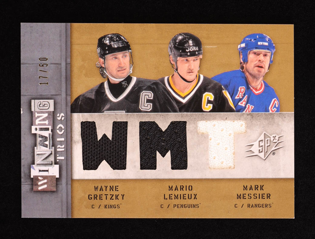 Mario Lemieux / Mark Messier / Wayne Gretzky 2009-10 SPx Winning Trios ...