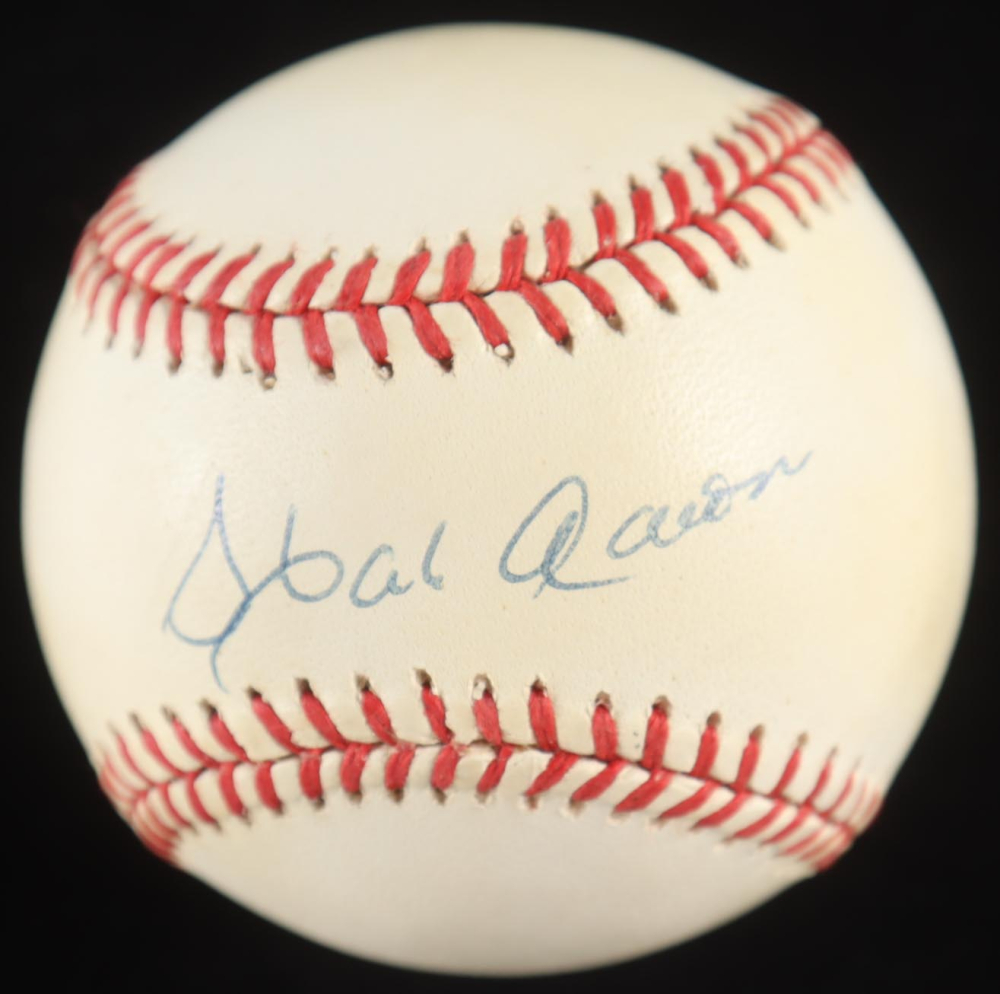 Hank Aaron Signed ONL Baseball With Wood Display Case (PSA) | Pristine ...