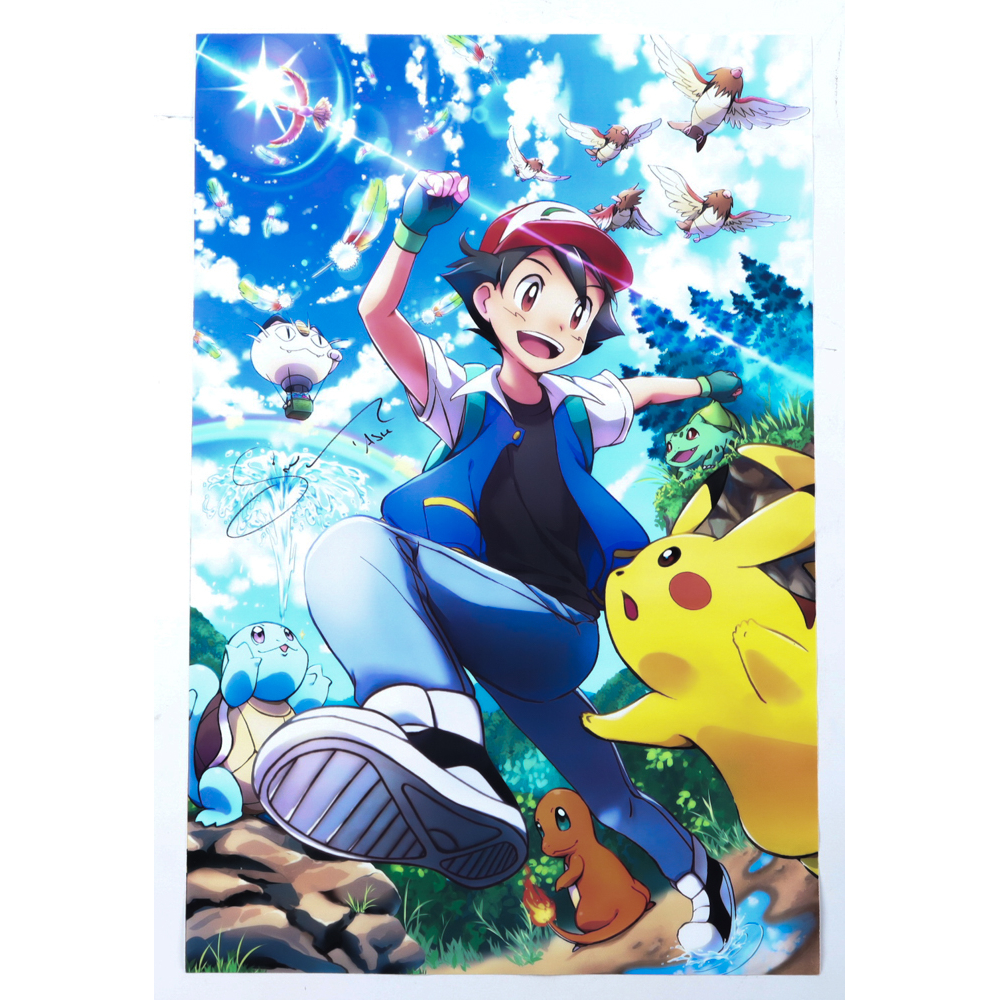 Sarah Natochenny Signed Pokemon The Movie: I Choose You 14x24 Canvas Photo Inscribed "Ash" (JSA ...