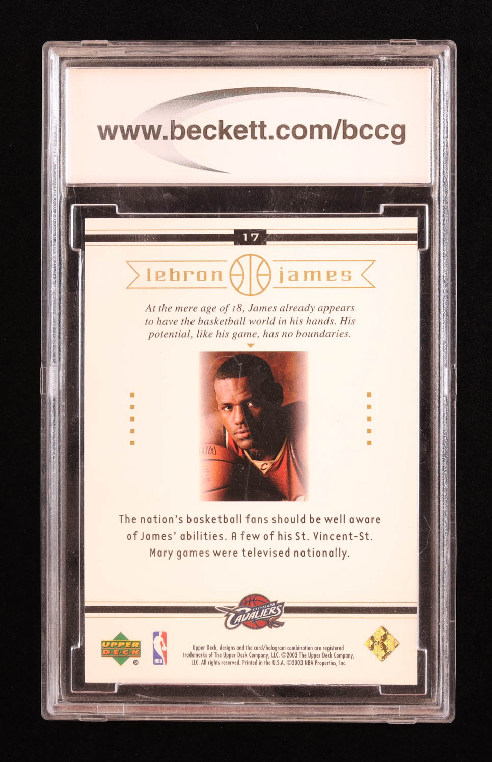 LeBron James 2003 Upper Deck LeBron James Box Set #17 On the Air RC ...