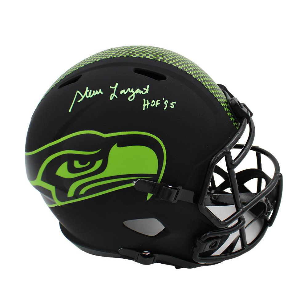 Steve Largent Signed Seahawks Full-Size Eclipse Alternate Speed Helmet Inscribed "HOF 95 ...