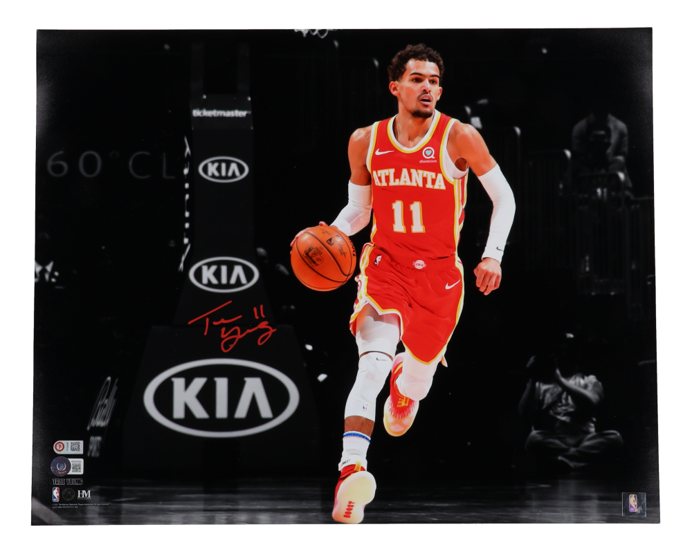 Trae Young Signed Hawks 16x20 Photo (Beckett & Young) | Pristine Auction