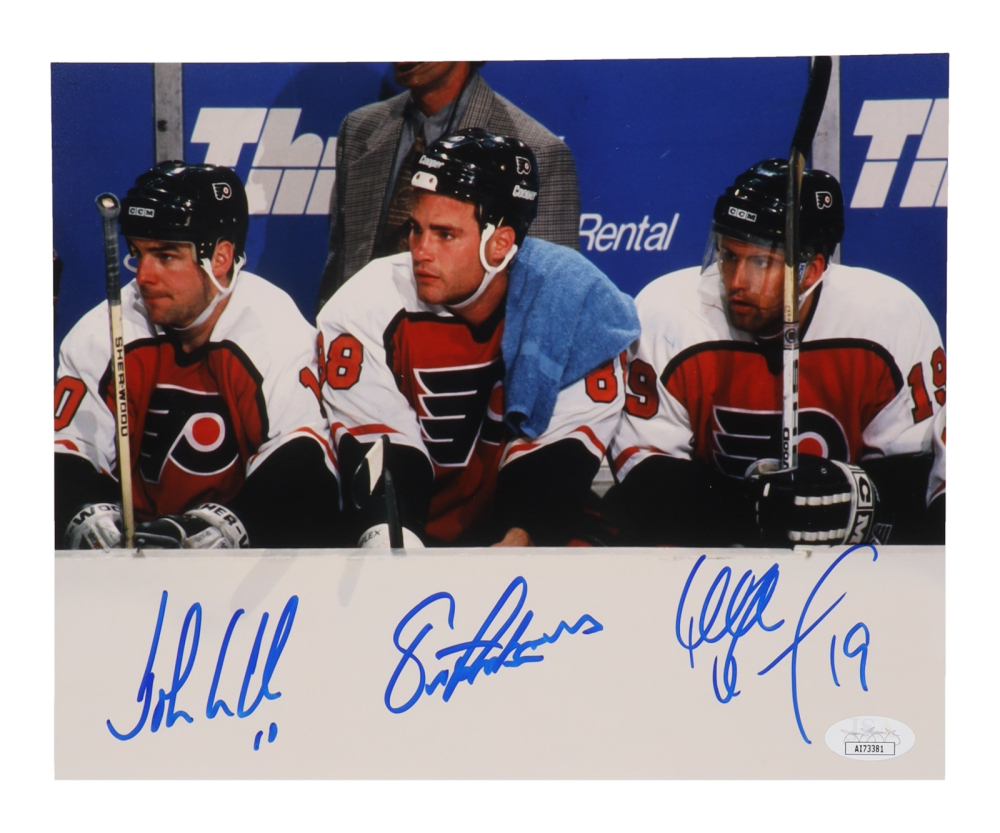 John LeClair, Eric Lindros & Mikael Renberg Signed Flyers 8x10 Photo ...
