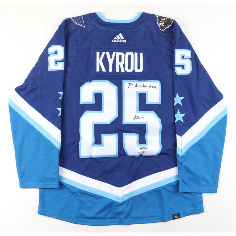 Jordan Kyrou Signed LE 2022 NHL All-Star Jersey Inscribed "1st All-Star ...