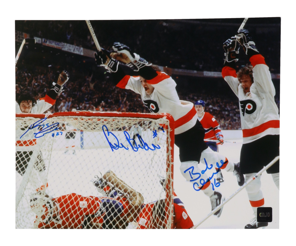 Reggie Leach, Bobby Clarke & Bill Barber Signed "LCB Line" Flyers 8x10 ...