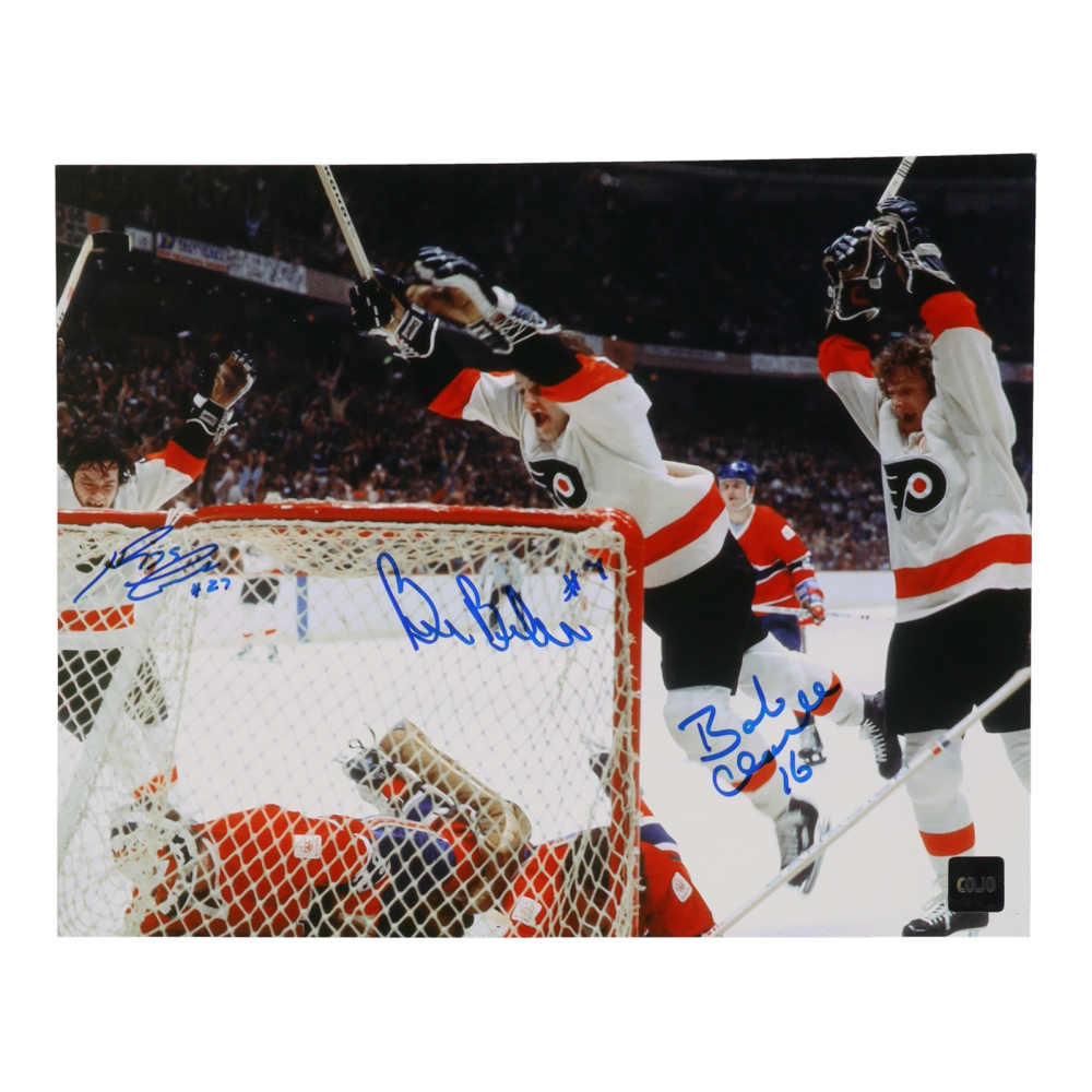 Reggie Leach, Bobby Clarke & Bill Barber Signed "LCB Line" Flyers 8x10 ...