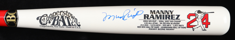 Manny Ramirez Signed Cooperstown Career Stat Commemorative Baseball Bat ...