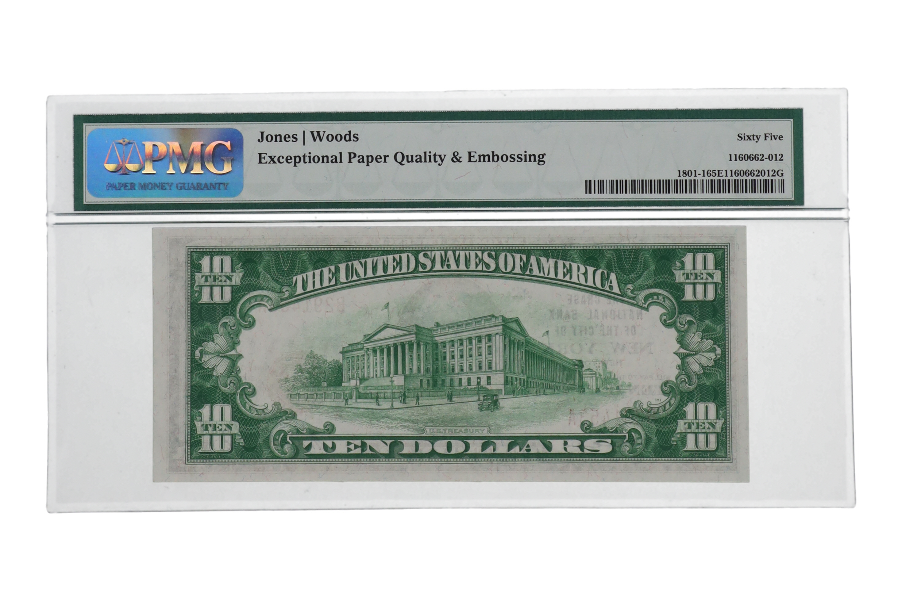 1929 U.S. $10 The Chase National Bank of New York, New York FR#1801-1 ...