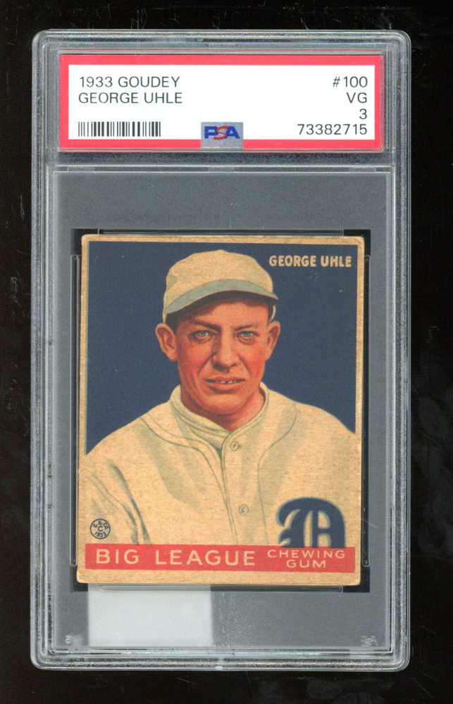 George Uhle 1933 Goudey #100 (PSA 3) | Pristine Auction