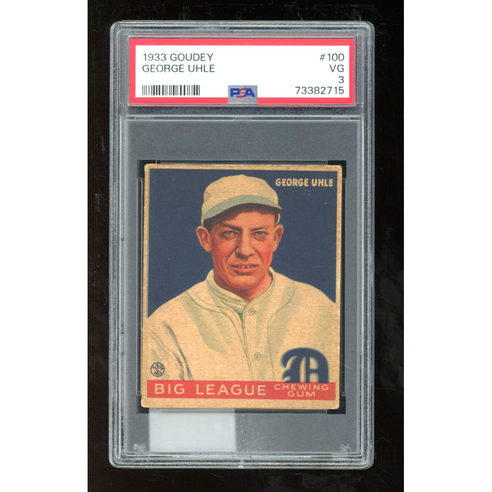 George Uhle 1933 Goudey #100 (PSA 3) | Pristine Auction