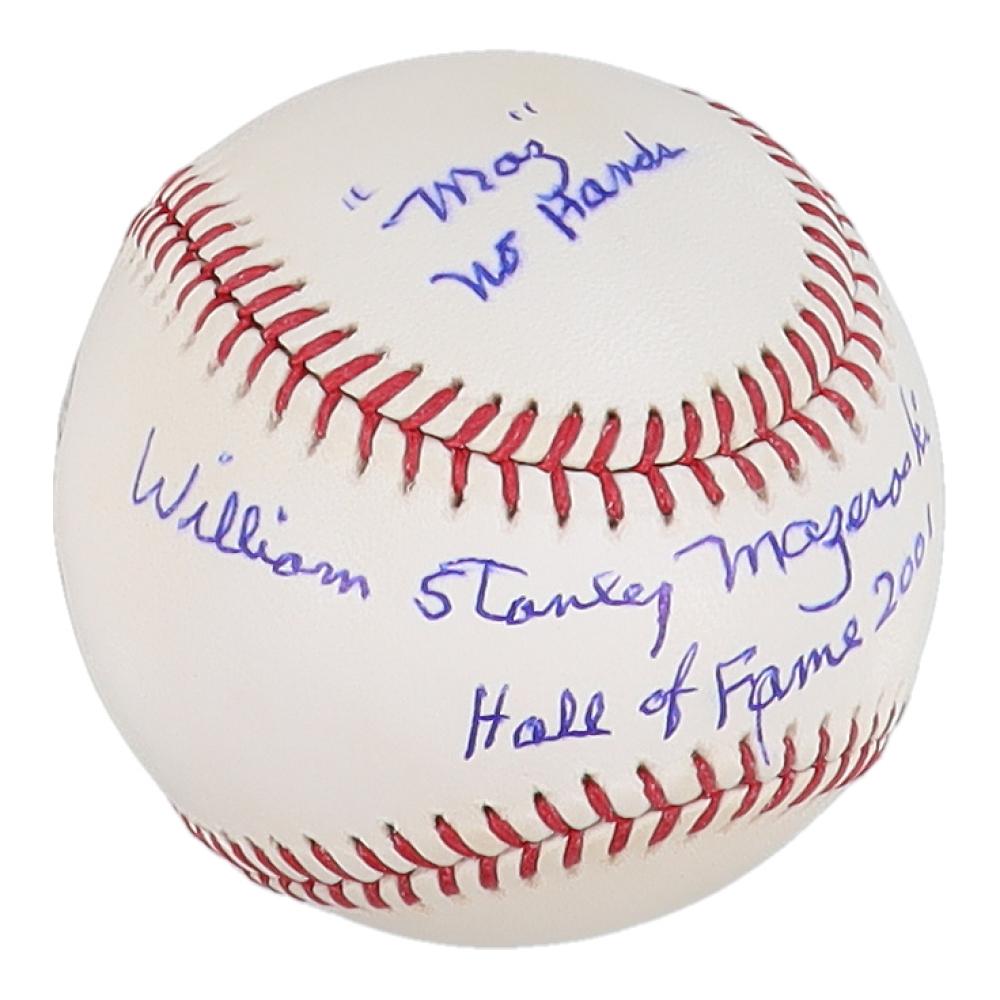Bill Mazeroski Signed OML Baseball Inscribed "Hall Of Fame 2001", "Maz ...