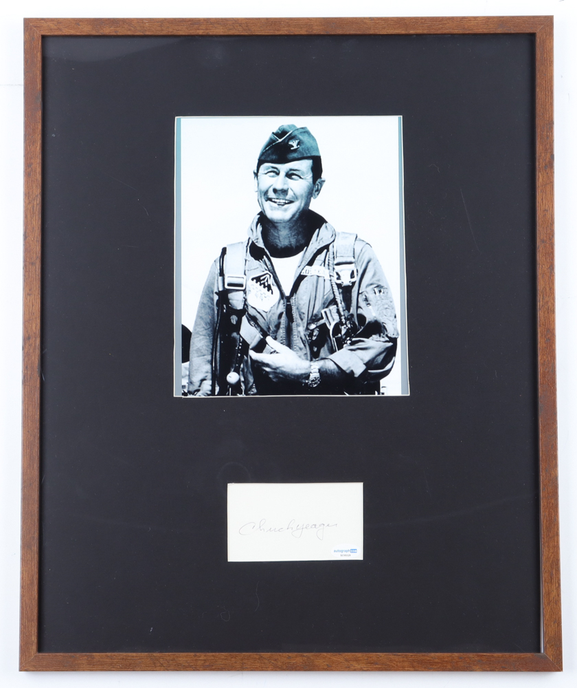 Chuck Yeager Signed Custom Framed Cut Display (AutographCOA) | Pristine ...