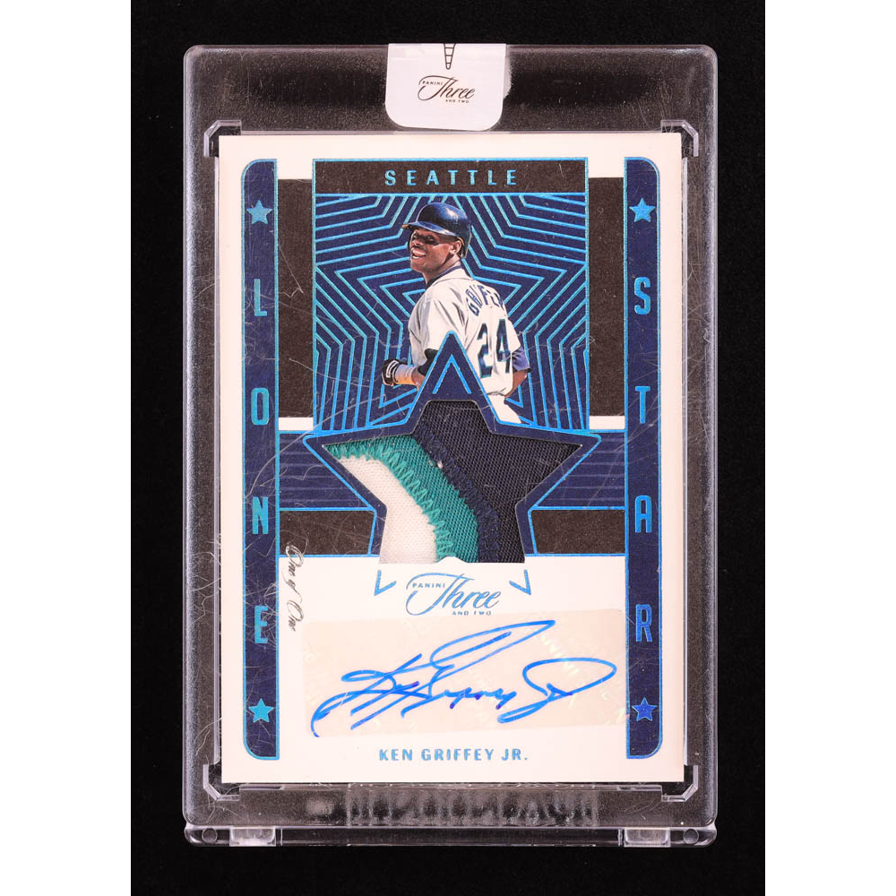 Ken Griffey Jr. 2023 Panini Three and Two Lonestar Patch Autographs # ...
