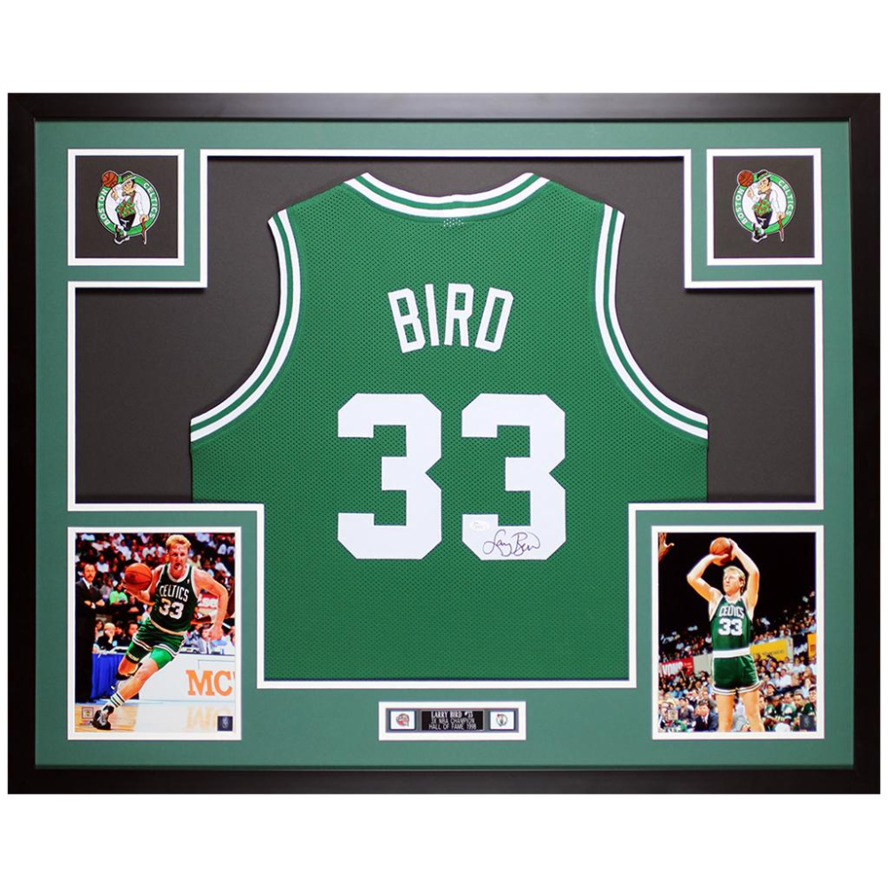 Larry Bird Signed Custom Framed Jersey Display (JSA) | Pristine Auction