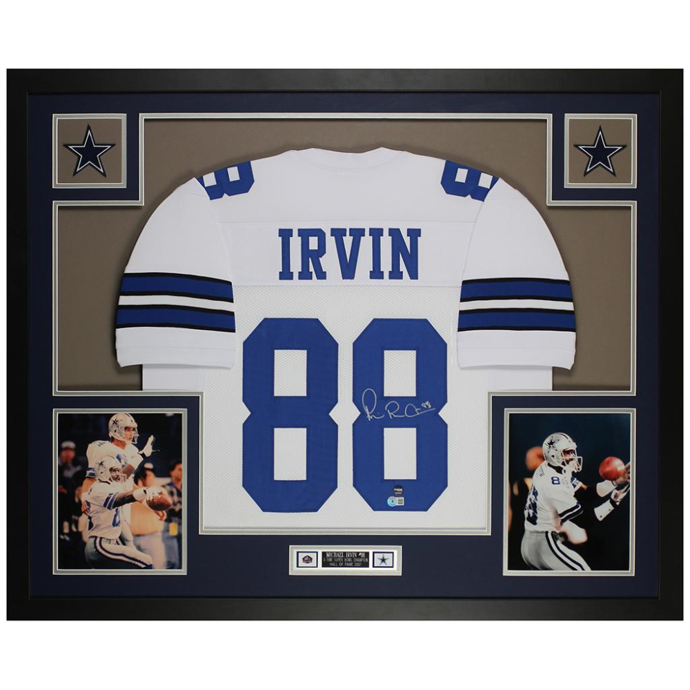 Michael Irvin Signed Custom Framed Jersey Display (Beckett) | Pristine ...