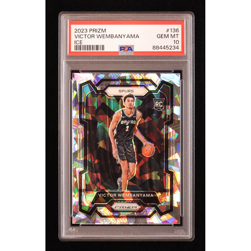 Victor Wembanyama 2023-24 Panini Prizm Prizms Ice #136 RC (PSA 10) | Pristine Auction