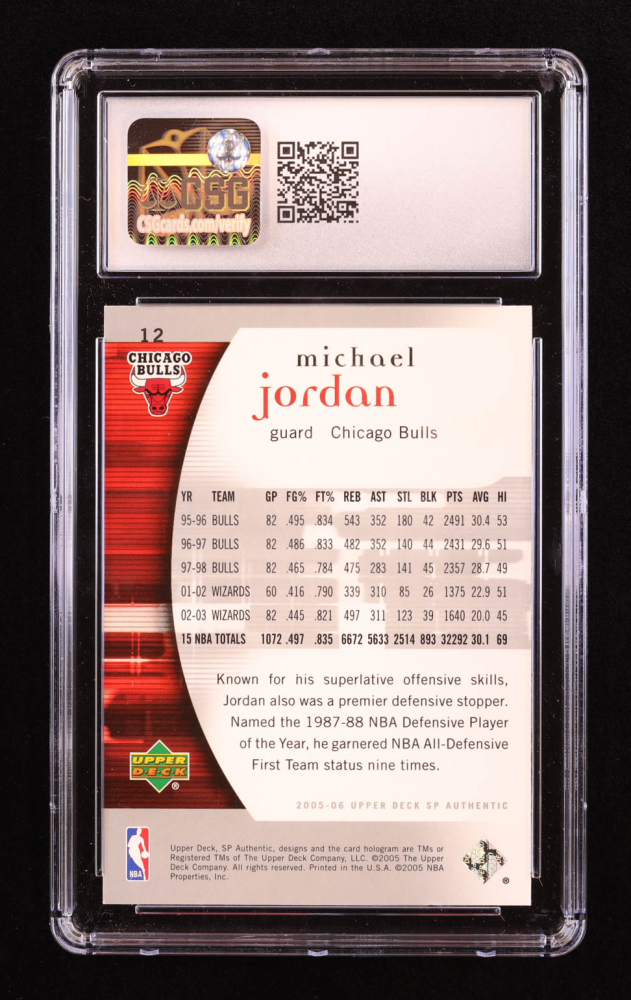 Michael Jordan 2005-06 SP Authentic #12 (CGC 9) | Pristine Auction