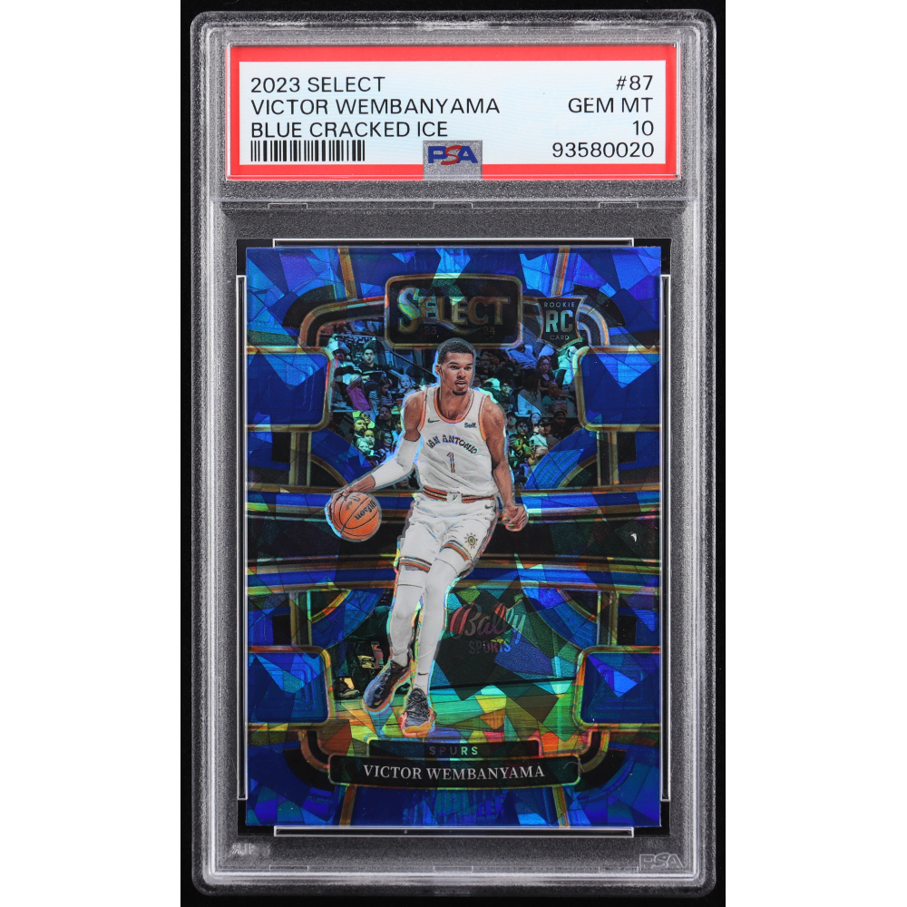 Victor Wembanyama 2023-24 Select Prizms Blue Cracked Ice #87 RC (PSA 10 ...